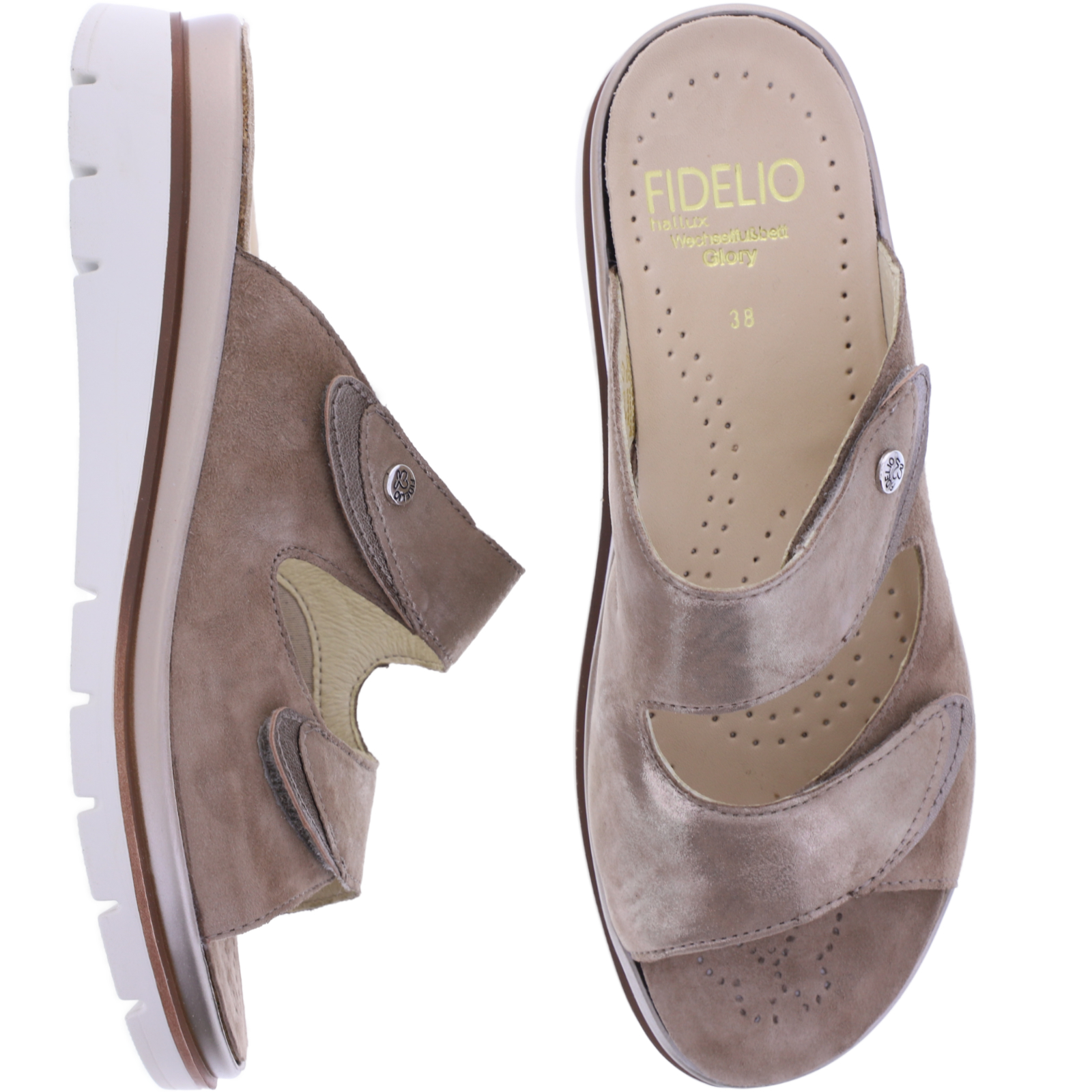 Fidelio | Glory | Ambra-Braun Nubuk | Leder | Damen Hallux Pantoletten