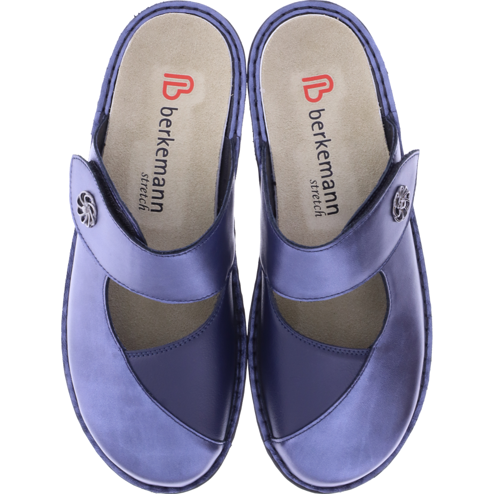 Berkemann Heliane - Blau Leder/Stretch - Aventin 03457-371 Damen Clogs