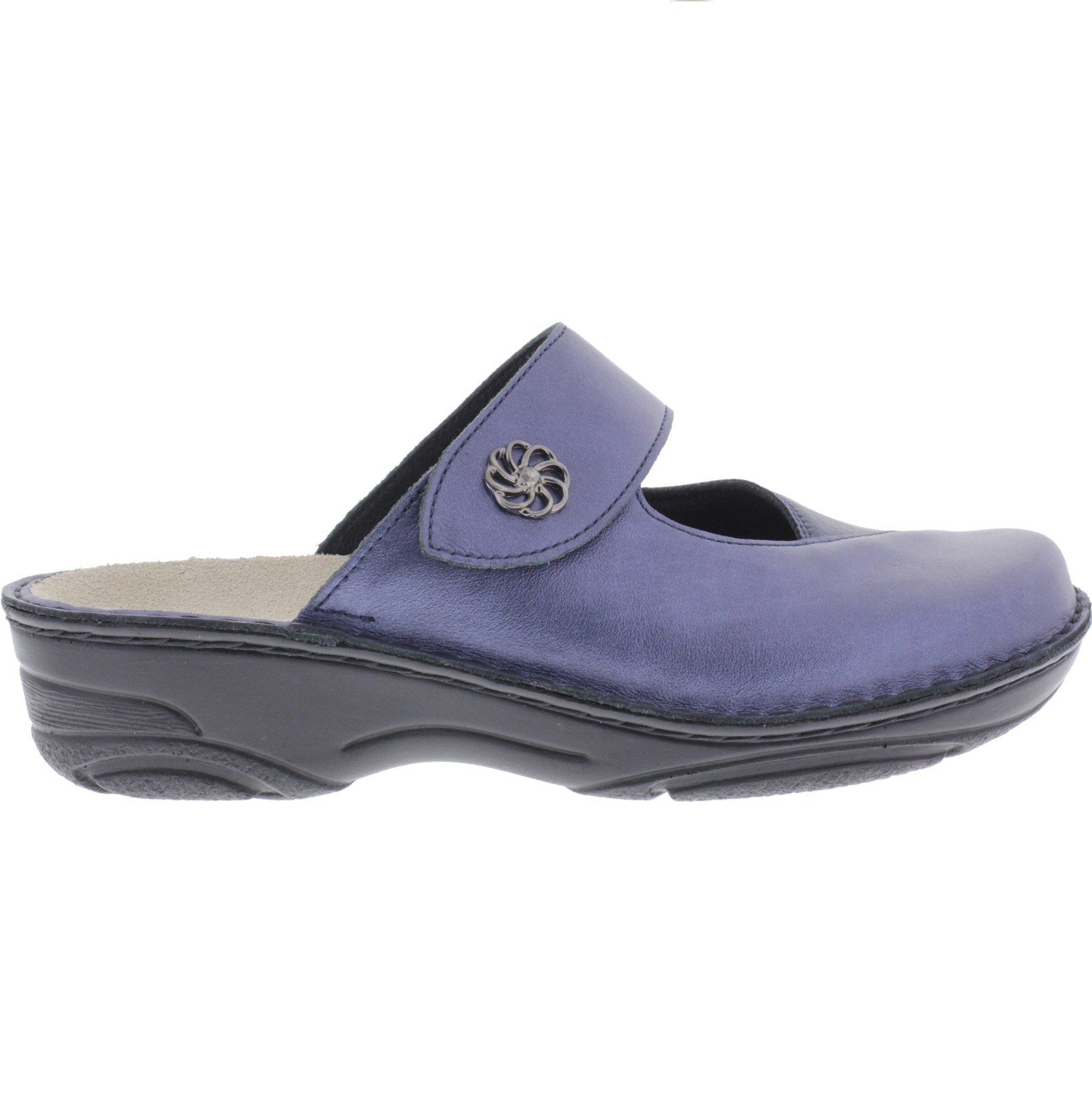 Berkemann Heliane - Blau Leder/Stretch - Aventin 03457-371 Damen Clogs