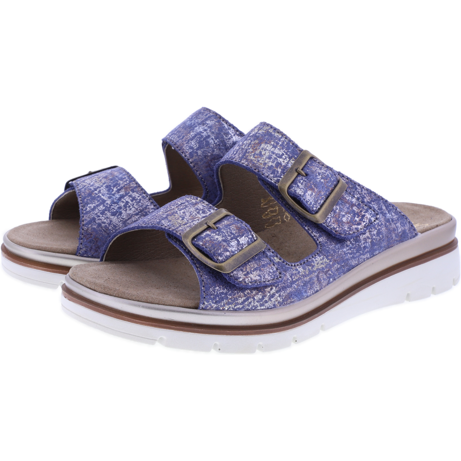 Fidelio | Glory | Blau Metallic | Leder | Damen Pantoletten