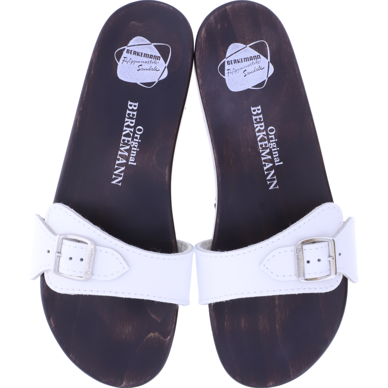 Berkemann Original Sandale Weiss Leder Sohle Braun 10100 100 Unisex