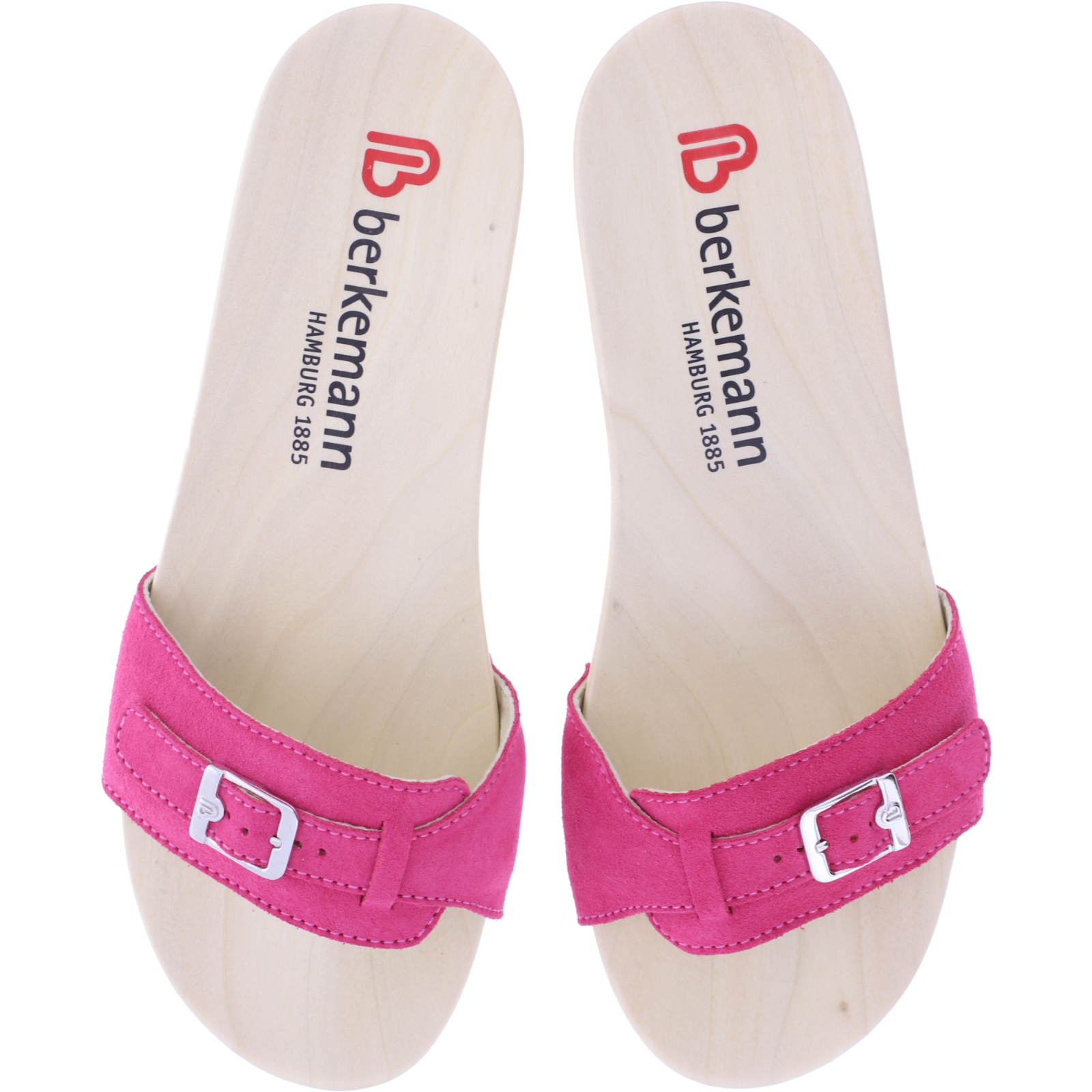 Berkemann Peggy - Pink Veloursleder - 00200-207 - Damen Holzsandalen