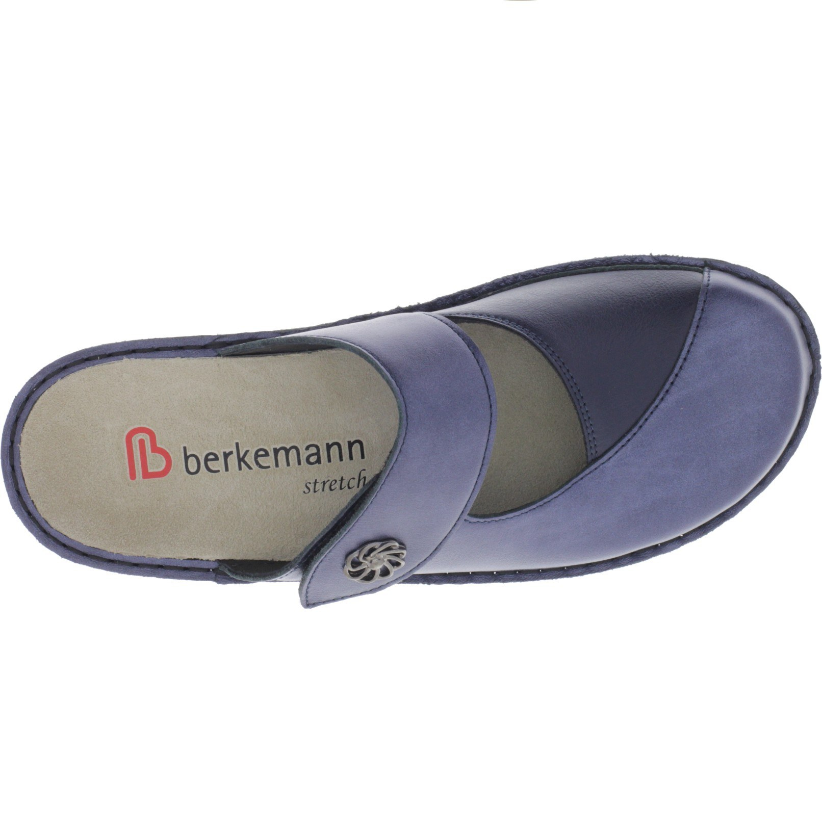Berkemann Heliane - Blau Leder/Stretch - Aventin 03457-371 Damen Clogs