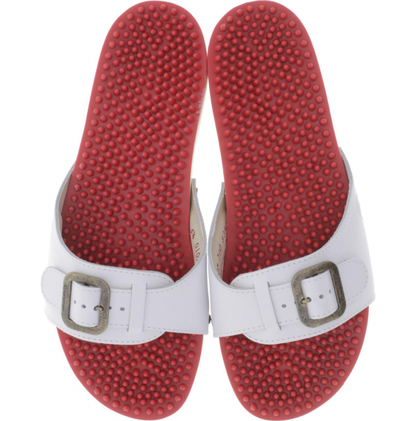 Berkemann Noppen Sandale Weiss Leder 00107 100 Unisex