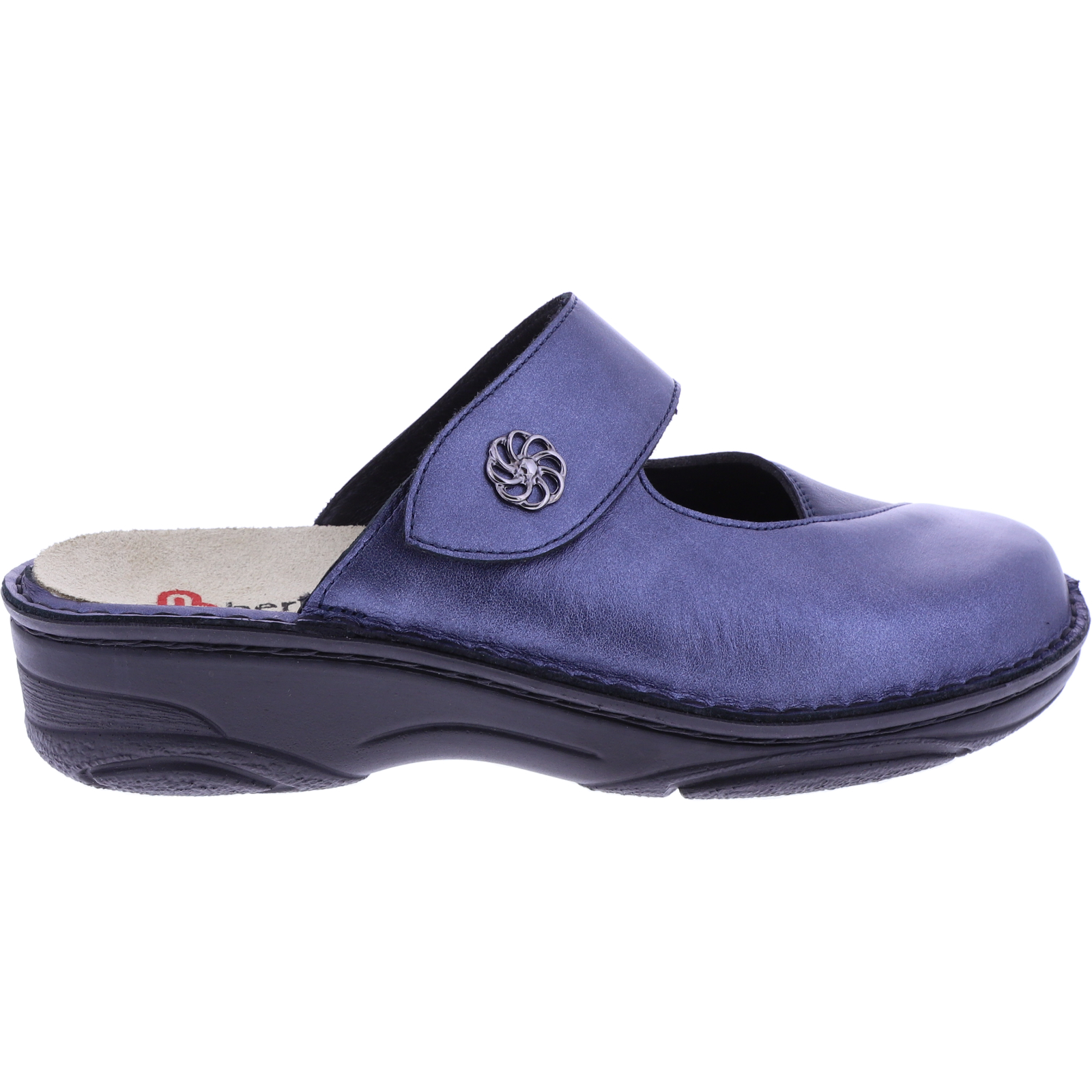 Berkemann Heliane - Blau Leder/Stretch - Aventin 03457-371 Damen Clogs