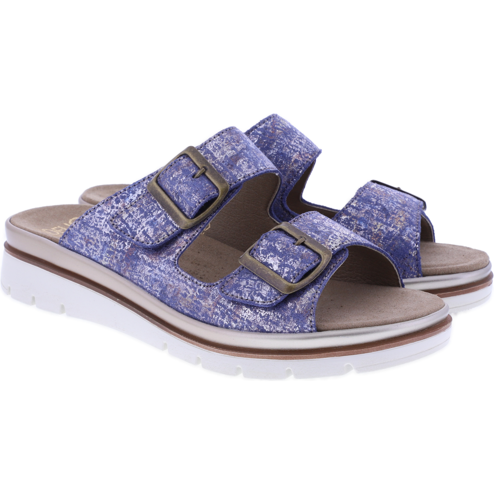 Fidelio | Glory | Blau Metallic | Leder | Damen Pantoletten