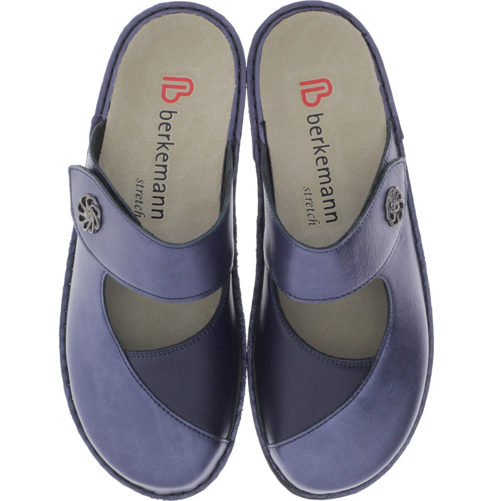Berkemann Heliane - Blau Leder/Stretch - Aventin 03457-371 Damen Clogs