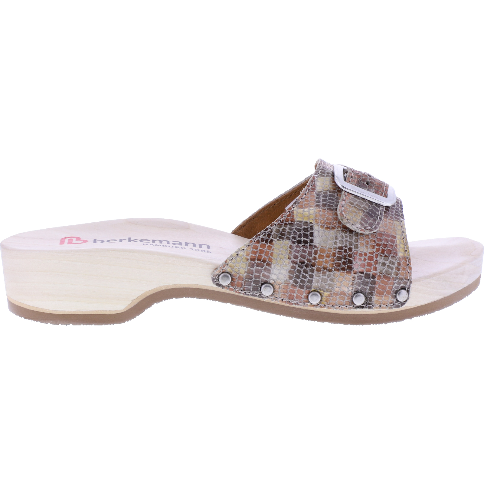 Berkemann Hamburg - Beige-Braun Multiboa 00110-440 Damen Holzsandalen