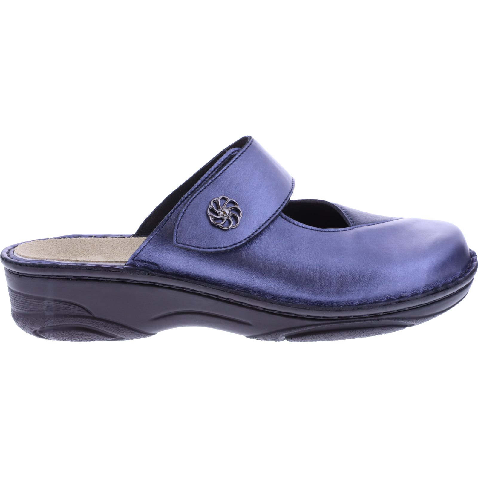 Berkemann Heliane - Blau Leder/Stretch - Aventin 03457-371 Damen Clogs